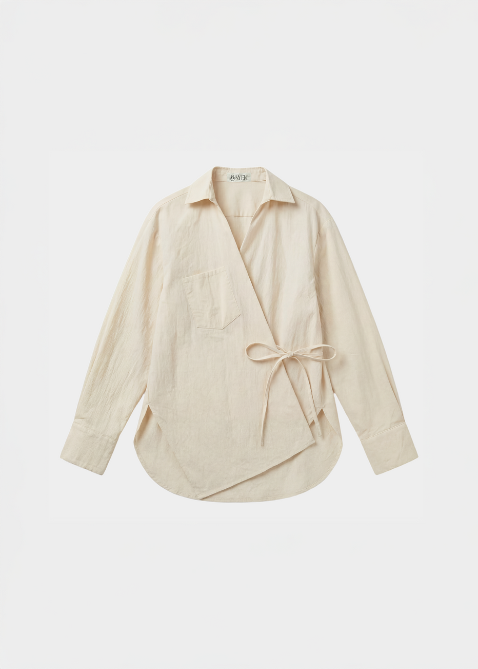 Chemise à nouer — Crème – Bayek Couture